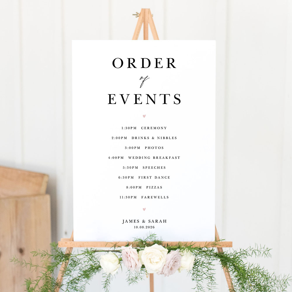 Order Of Events Sign Order Of Wedding Sign Order Of Events Wedding